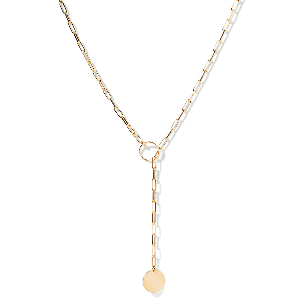 Sun & Moon Paperclip Lariat Necklace