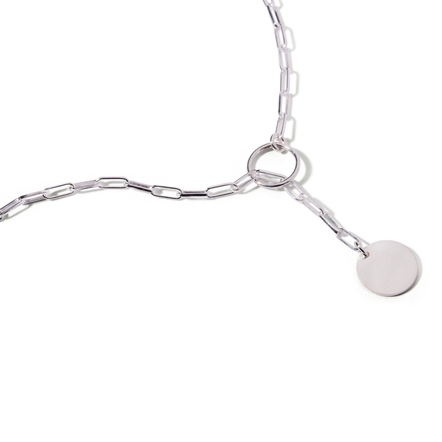sun & moon paperclip lariat necklace | famke